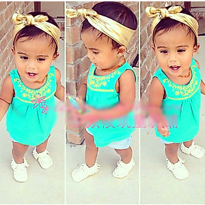 AISIBO Baby Headbands, Children Big Bow Elasticity Headband Kids for Girls Newborn Infant Toddlers Kids (Gold)