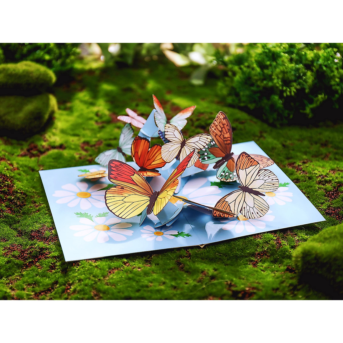 Liif Butterfly 3D Greeting Pop Up Thinking Of You Card, All Occasions, Sympathy, Just Because, Mothers Day, Birthday Card For Wife, Mom, Grandma | With Message Note & Envelop | Size 7" x 5"