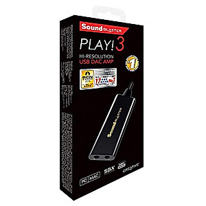 Creative Labs Sound Blaster Play! 3 External USB Sound Adapter for Windows and Mac. Plug and Play (No Drivers Required). Upgrade to 24-Bit 96Khz Playback