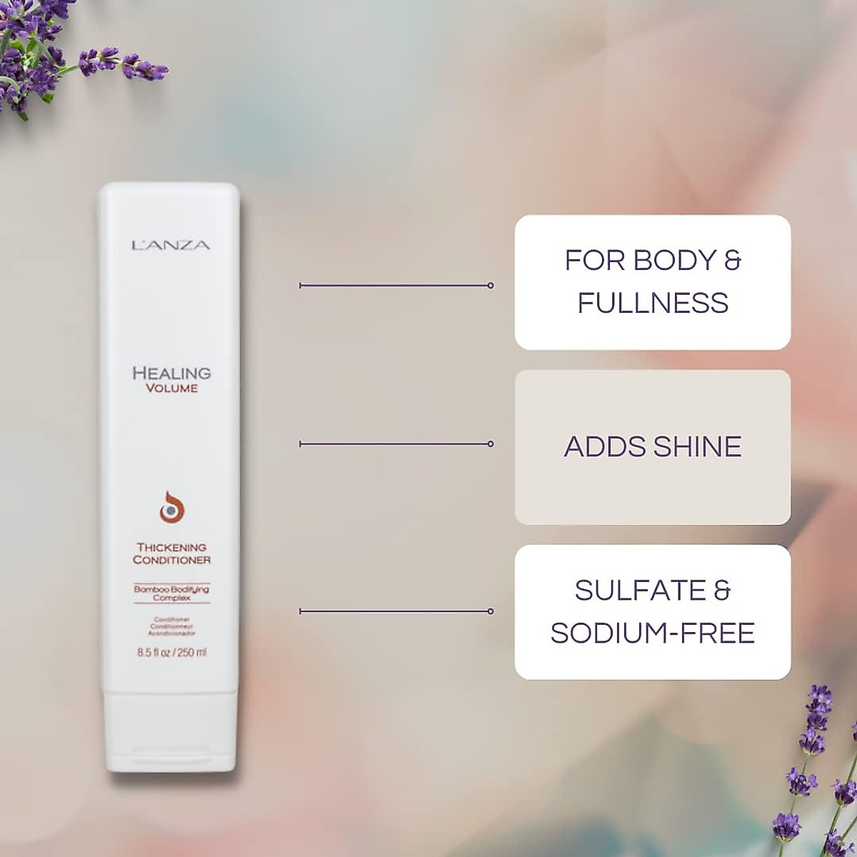 L'ANZA Healing Volume Thickening Conditioner, Boosts Shine, Volume, and Thickness of Fine Flat Hair, Hair Thickening Conditioner Rich With Bamboo and Keratin, Luxury Hair Care