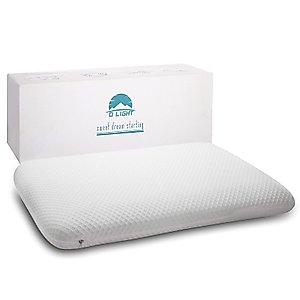 DLIGHT BD Slim 3.2" Stomach Sleeping Memory Foam Pillow-Thin, Flat, Soft Yet Supportative for Belly, Back& Stomach Sleepers