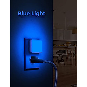 LOHAS Blue LED Night Lights, 4 Pack Dusk to Dawn Sensor Blue Plug into Wall Light for Kids, Blue Plug in Night Light, Auto On/Off Nightlight Ideal for Home Decor, Kid’s Room, Bedroom, Kitchen, Hallway