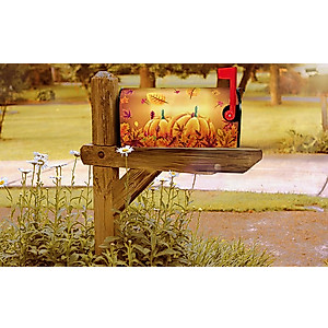 Fall Mailbox Covers Magnetic Pumpkin Leaf Thanksgivin Letter Post Box Cover Wrap Decoration Welcome Home Garden Outdoor Yard Outside Farmhouse Home Decor 21" Lx 18" W