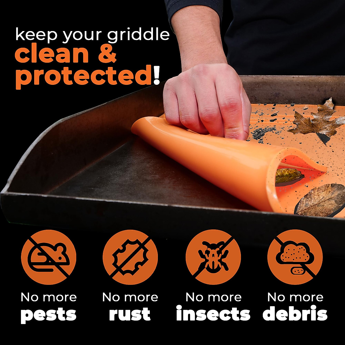 Silicone Griddle Mat by Griddle Buddy for Blackstone Griddles 36", 30", 28", 22" & 17", Heavy Duty Food Grade Mat, Protect from Rodents, Insects, Debris, Rust, All Season Cooking Cover