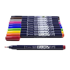 Tombow 56429 Fudenosuke Colors Brush Pens, 10-Pack