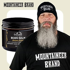Mountaineer Brand Beard Balm for Men | All Natural Leave-In Conditioner to Moisturize Dry Itchy Skin | Beard Butter Hydrates, Softens and Tames Flyaway Hair | Adds Shine | Original Scent 2oz