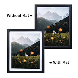 4x6 Black Picture Frame Set of 6, Multi Frames Matted to Display Photos 4x6 with Mat or 5x7 without Mat for Wall and Tabletop