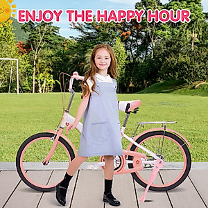 LEICHTEN Kids Bike Kickstand for 16 Inch Wheel Children's Bicycle Single-Side Kick Stand Rear Mount Bikes Support Racks Pink for Girls and Boys Bike