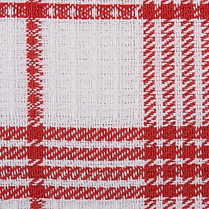 DII Waffle Weave Kitchen Collection, 100% Cotton, Dishcloth Set, Red 12 Piece