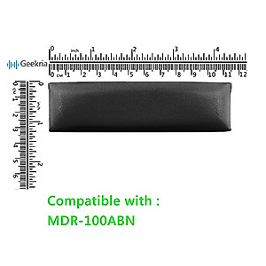 Geekria Protein Leather Headband Pad Compatible with Sony MDR-100ABN, WH-H900N, Headphones Replacement Band, Headset Head Cushion Cover Repair Part (Black)