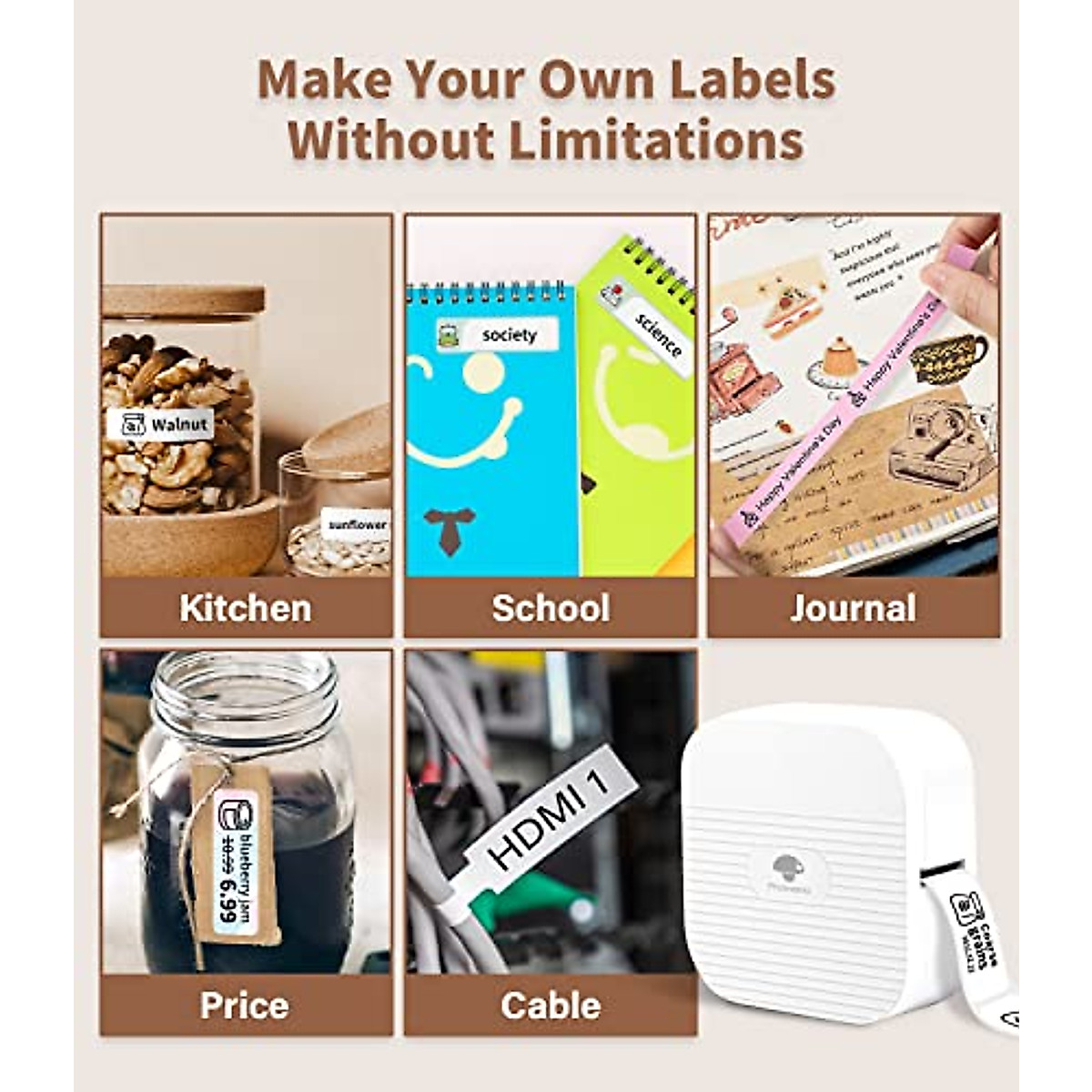 Phomemo Label Maker Machine, D30 Q30 Upgrade Version Q31 Mini Label Maker, Bluetooth Wireless Portabel Label Printer Handheld Thermal Labels Printer with Tape Easy to Use Compatible with iOS/Android