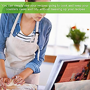 Sintuff 2 Pieces Acrylic Cookbook Holder Stand Clear Cookbook Holder for Kitchen Counter Transparent Recipe Book Stand Easy Viewing Tablet Holder, Fit for Cooking Baking Reading Displaying