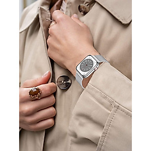 MYAPULUA Magnetic Loop Band for Apple Watch Series 9/ultra 2/SE 2nd/8/ultra/7/SE/6/5/4/3/2/1, 38mm-49mm, Stainless Steel, Mesh Loop, 4 Pack