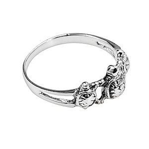 AeraVida Cute Triple Sea Turtle .925 Sterling Silver Ring | Sea Turtle Sterling Silver Ring | Sterling Silver Turtle Ring | Ring for Women | Tiple Sea Turtle Rings | Sterling Silver Ring for Women - 9