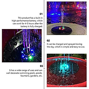 Yardwe 1 Set Power Styles Decoration and Tank of Lights Outdoor Pool Garden Nozzle Led Mini Light with Water Fish Landscape Bath Flashing Solar Pump Floating Fountain Aquarium Powered