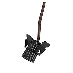 Creative Hobbies Single Light Replacement Clip in Lamp Cord for Christmas Village House, Pumpkin Lights, Small Objects - 6 Foot Brown