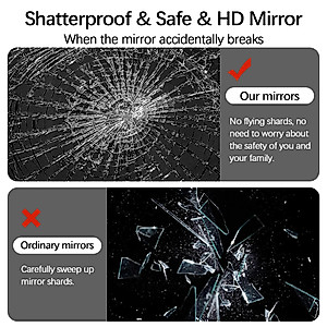 Niccy LED Bathroom Mirror, 30"x22" Rectangle Wall Mounted Vanity Mirrors with Metal Frame, Anti Fog Dimmable Smart Mirror for Bathroom/Bedroom/Livingroom/Entryway(Horizontal or Vertical),Black