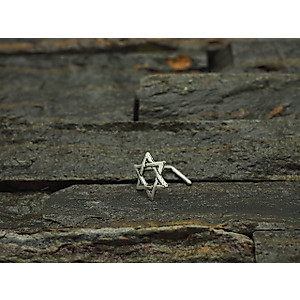 Studs Star of David Nose, 925 Sterling Silver Nose, Jewelry Nose, Body Piercing Jewelry, Nose Piercing, Body Jewelry (20g L Bend)