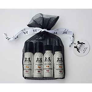 Knotty Horse Apricot Oil Sample Pack - Try Me Travel Set Brightening Shampoo - Leave in Conditioner - Detangling Treatment - Highlighting Coat Shine
