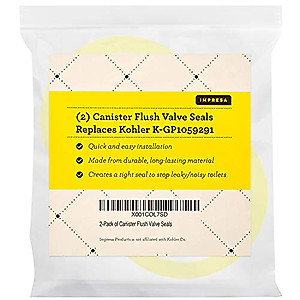Canister Flush Valve Seal - Impresa Replacement Rubber Seal for Toilet - Equivalent to Kohler Toilet Parts K-GP1059291/2475620 - Easy to Install and Leak-Free Performance, 2-Pack,Yellow