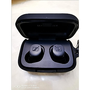 DAYJOY Soft Silicone case Compatible with Sennheiser Momentum True Wireless 3/4 Earbuds, Portable Protective Shockproof Scratch Resistant Carrying Case Cover Sleeve with Carabiner Accessories (Black)