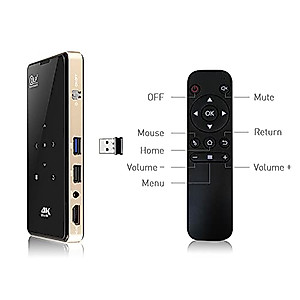 Mini Portable DLP Android Projector Support 4K Decoding WiFi Bluetooth Miracast Airplay Mobile Phone Outdoor Movie