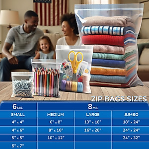 EXTRA LARGE Zip Top Bags for Storage, 5 GALLON Resealable bags, JUMBO Storage Bags, GIANT Plastic Bags, REUSABLE BPA-Free XXL Freezer Food Storage Bag, HEAVY DUTY 8 Mil Thick Big Zip Moving Bags