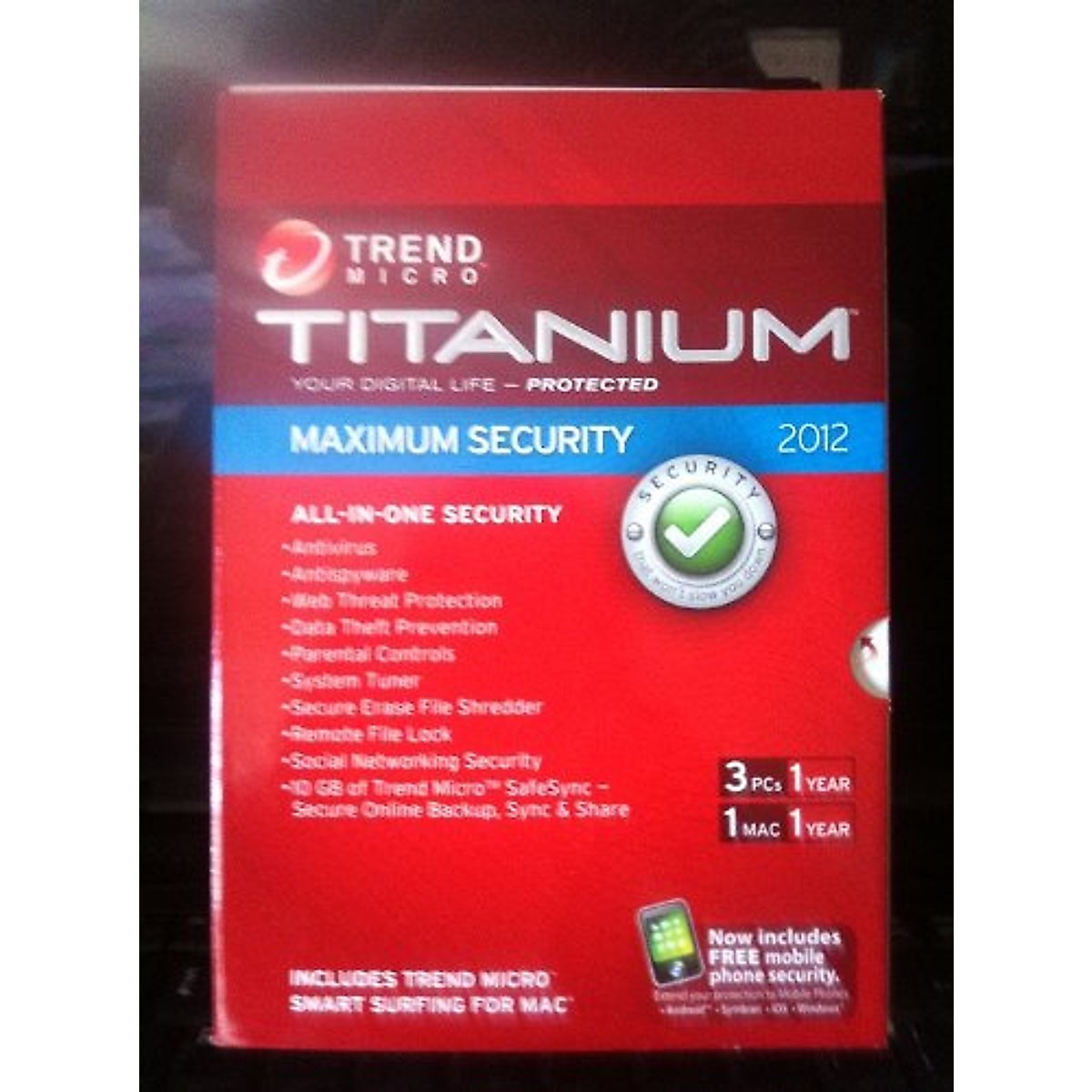 Trend Micro Titanium Maximum Security 2012 - 3 Users (3 PC, 1 Mac)
