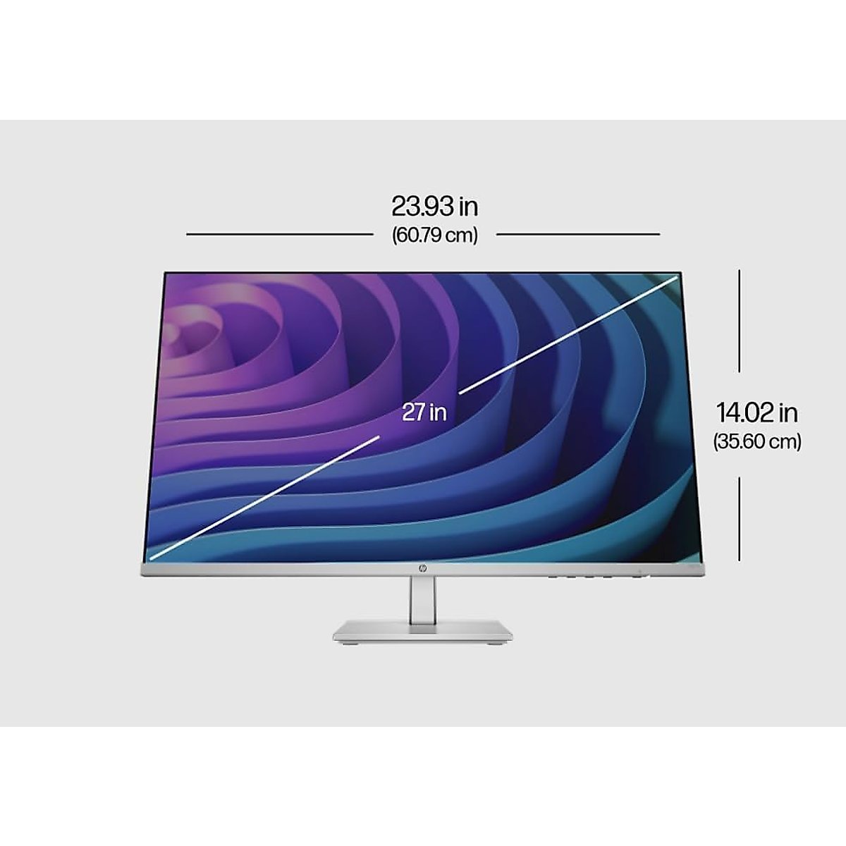HP 27 inch 1080P Computer Monitor in Silver and Black, 27" Full HD (1920 x 1080) 75Hz Anti-Glare IPS Display with AMD FreeSync, 2 HDMI, 1 VGA, Highly Accurate Color (2024 Model) with Docztorm Dock