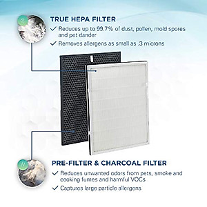 Germ Guardian FLT9200 True HEPA Genuine Air Purifier Replacement Filter H, and Carbon Combo Pack, for GermGuardian AC9200
