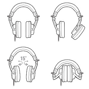 Audio-Technica 6 Pack ATH-M30x Professional Monitor Headphones, 96dB, 15-20kHz, Black - with Microfiber Cloth