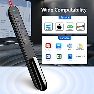 NORWII N27 Wireless Presenter with Laser Pointer Presentation Clicker, 330FT Long Contol Range Hyperlink Volume PowerPoint Clicker Presentation Remote Slide Advancer for Laptop Computer