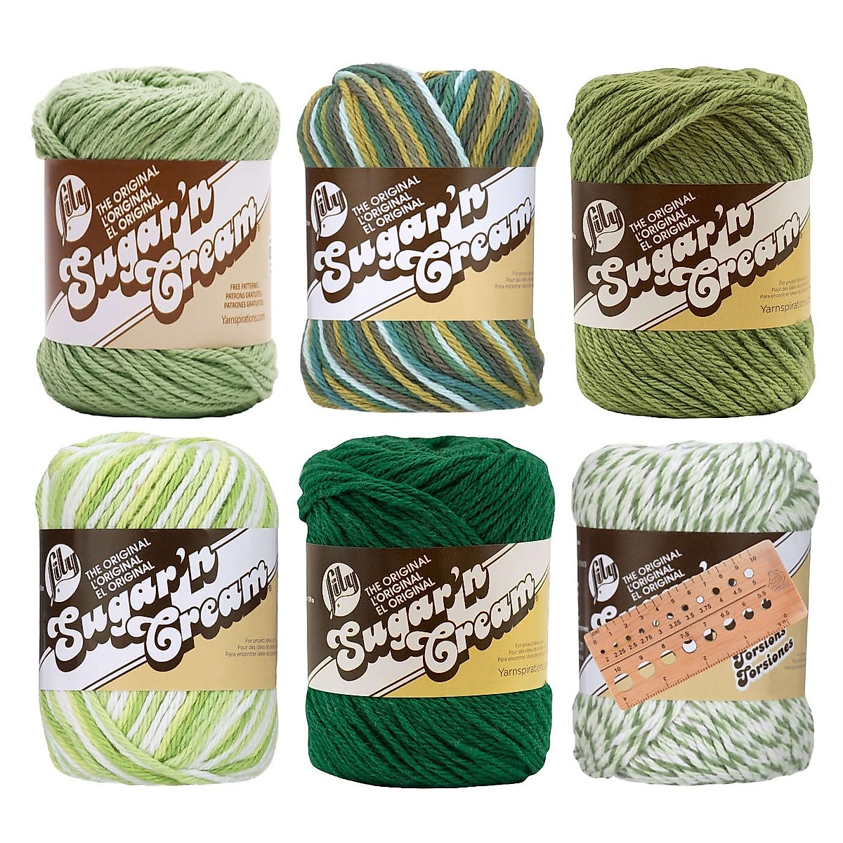 Lily Sugar 'n Cream Yarn - 100% Cotton - Assortment (Forest)