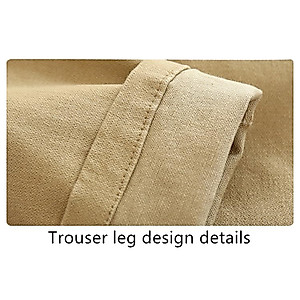 Deniy Baby Boys Cotton Linen Thin Casual Slim Pants, Khaki, 1-2T