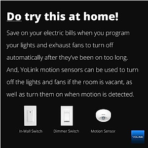 YoLink Motion Sensor, 1/4 Mile Long Range Smart Home Indoor Wireless Motion Detector Sensor Works with Alexa, IFTTT, and Home Assistant. Movement Detector App Alerts Remote Monitor-YoLink Hub Required
