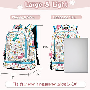 BASICPOWER Kids Backpack for Teen Girls Boys, Lightweight Water Resistant Pattern Backpacks for Preschool Kindergarten