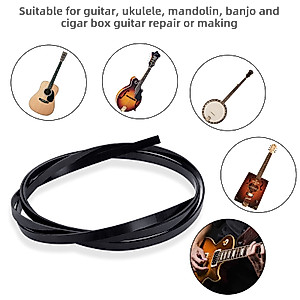 Guitar Binding Plastic Purfling Strip - 1650x7x1.5mm ABS Guitar Strips Pinding Parts for Acoustic Classical Guitar, Luthier Supply DIY, Black