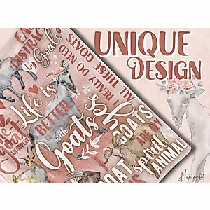 Huglanket Goat Gifts for Goat Lovers, Goat Throw Blanket, Unique Watercolor Goat Design, Flannel Blanket Gifts for Girls, Women, and Friends, 50"x 65"