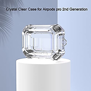 Xuyoz Airpods Pro 2nd Generation Case Cover, Airpods pro 2 Case, Clear Soft TPU Rugged Shockproof Air pod pro 2 Protective Case for Men Women with Keychain Clip for Airpods pro 2nd 2022