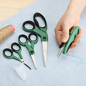 Chevining Fabric Scissors Professional Sewing Scissors For Fabric Cutting Contains 1 Fabric Scissor 1 Detail Scissor 1 Embroidery Scissor and 1 Thread Scissor Green*