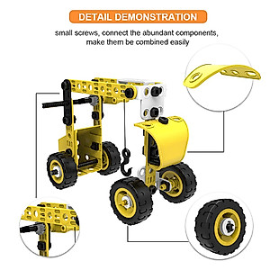 STEM Building Toys for 6+ Years Old Boys and Girls - 8in1 Construction Engineering Building Toy Erector Set for Kids 6 7 8 9 10 Years Old - Educational STEM Toy for Boys Age 8-12 - Fun Birthday Gift