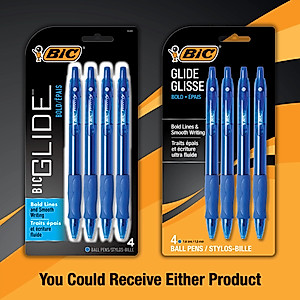 BIC VLGBP41-Blu Velocity Bold Retractable Ball Pen, Bold Point (1.6mm), Blue, 4-Count