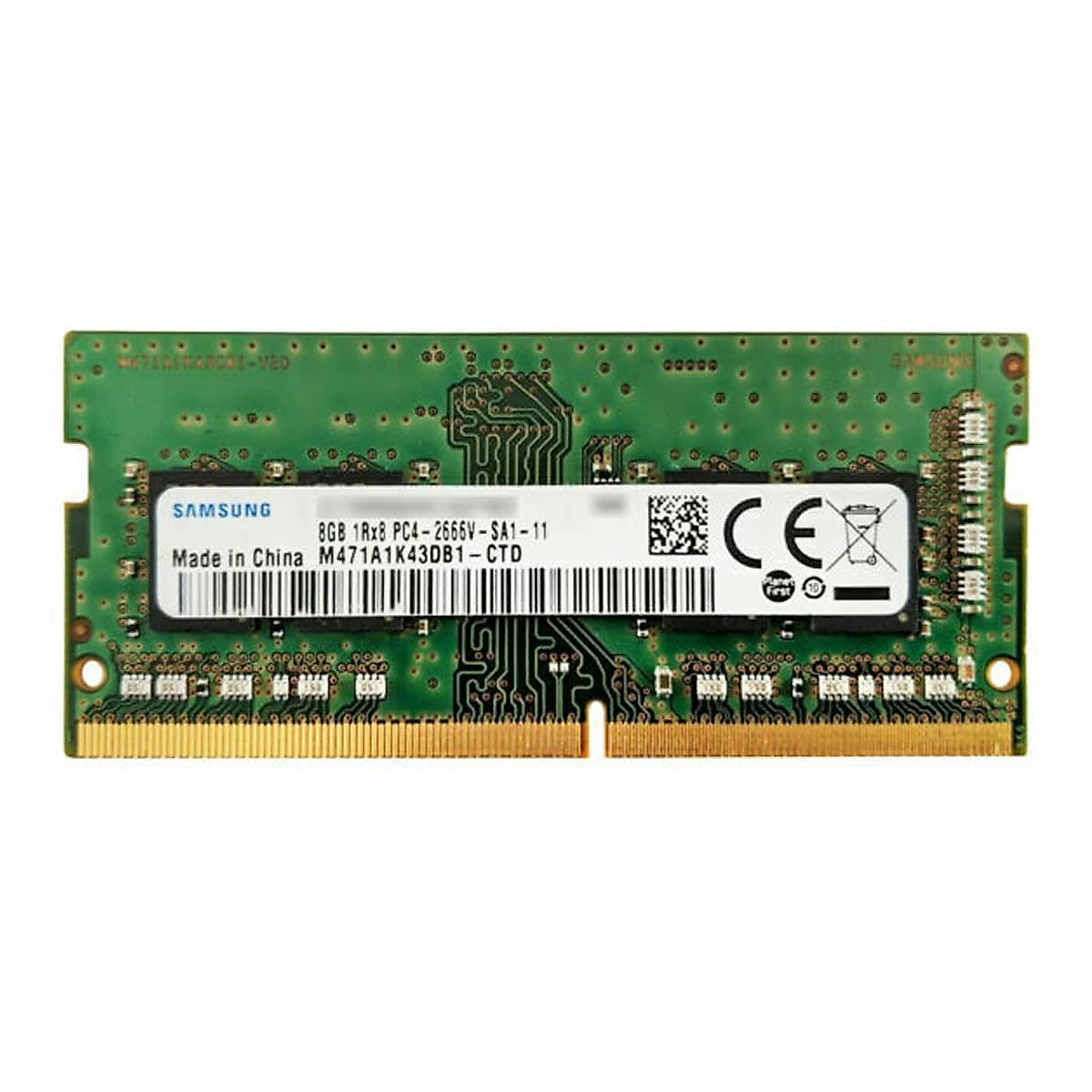 Samsung 8GB M471A1K43DB1-CTD DDR4 PC4-21300, 2666MHZ, 260 Pin SODIMM, 1.2V, CL 19 Laptop Memory