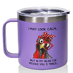Funny Gifts For Men Women - Birthday,14 Oz Stainless Steel Coffee Mug,For Friends,Dad, Mom, Co-Worker, Teacher Gift -Fun Gift For Father's Day, Mother's Day, Valentine's Day and Christmas (Purple)