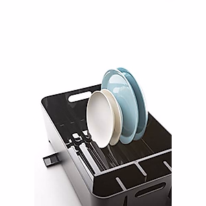 Yamazaki Home Drainer-Drying Kitchen Counters | Plastic | Dish Rack, One Size, Black