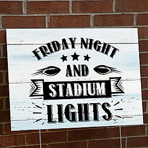 Garden Lawn Sign Friday Night and Stadium Lights Corrugated Yard Sign Funny Housewarming Gift Motivational Quotes for Garage Sales Rent Open House Construction 18"x24"