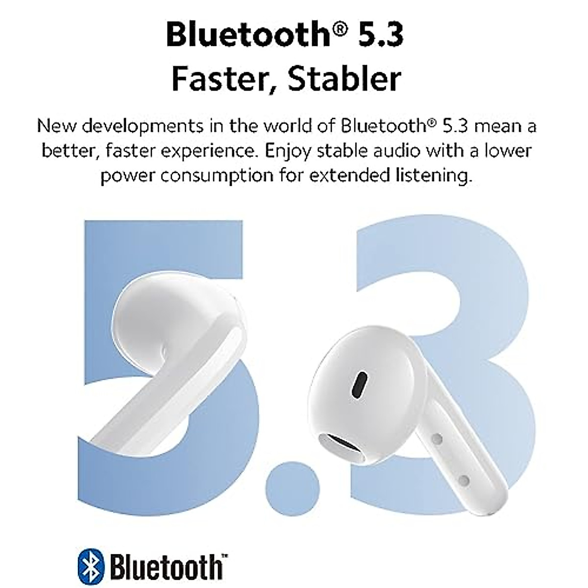 Xiaomi Redmi Buds 4 Lite TWS Wireless Earbuds, Bluetooth 5.3 Low-Latency Game Headset with AI Call Noise Cancelling, IP54 Waterproof, 20H Playtime, Lightweight Comfort Fit Headphones, White