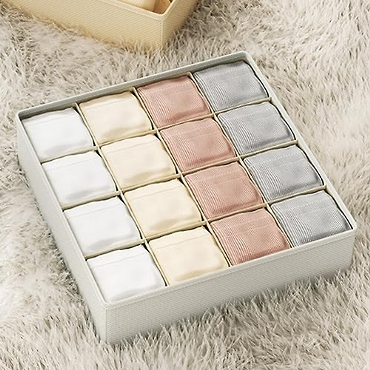 Didiseaon 1 Set Underwear Drawer Organizer Bras Socks Storage Foldable Wardrobe Organizer