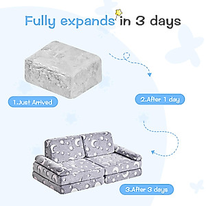 IFNOW Modular Kids Play Couch,Toddler Couch Kids Sofa,Child Sectional Sofa,Bedroom and Playroom Furniture for Toddlers,Convertible Foam and Floor Cushion for Boys and Girls,Glow in The Dark,Star