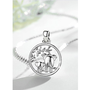 AEONSLOVE Elephant Necklace, 925 Sterling Silver, Mother Daughter Jewelry, Pendant, Women's, Gift